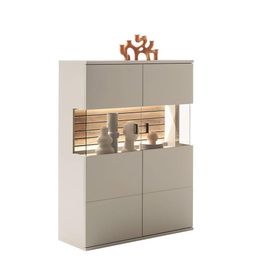 Pharao24.de Highboard Esszimmervitrine mit Glastüren in modernem Design