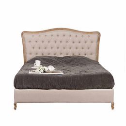 Pharao24.de Bett im Vintage Design Creme Wei&szlig;