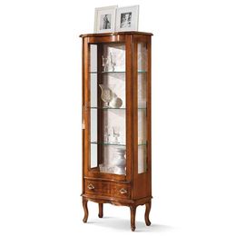 Pharao24.de Schrank Vitrine in Nussbaumfarben italienisches Design