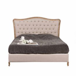 Pharao24.de Bett im Vintage Design Creme Wei&szlig;
