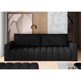 Pharao24.de Sofa Dreisitzer Sofa in Schwarz mit Armlehnen