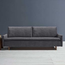 Pharao24.de Schlafcouch graublau in modernem Design Armlehnen