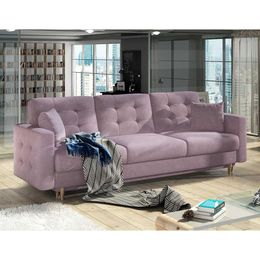 Pharao24.de Schlafsofa Sofa in Altrosa aus Samt