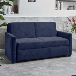 Pharao24.de Moderne Schlafcouch in Blau zwei Schlafpl&auml;tzen