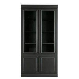 Pharao24.de Esszimmervitrine in Schwarz Kiefer teilmassiv Vintage Design