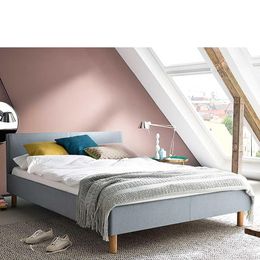 Pharao24.de Einzelbett in Hellblau Webstoff modern
