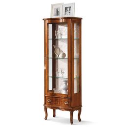 Pharao24.de Schrank Vitrine in Nussbaumfarben italienisches Design