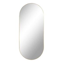 Pharao24.de Ovaler Wandspiegel in Messingfarben Metallrahmen