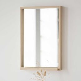 Pharao24.de Flurspiegel mit Ablage in Holz White Wash 40 cm breit - 60 cm hoch