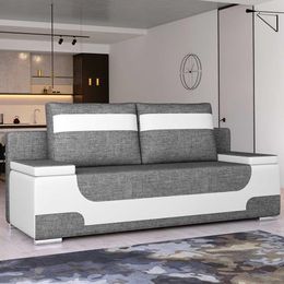 Pharao24.de Sofa Zweisitzer aus Webstoff und Kunstleder