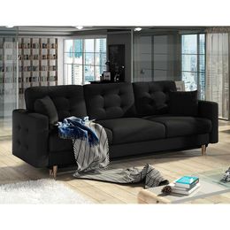 Pharao24.de Sofa Dreisitzer Sofa mit Armlehnen in Schwarzbraun