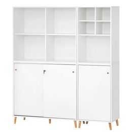Pharao24.de Moderner Aktenordnerschrank mit Dreh- und Schiebet&uuml;ren Made in Germany