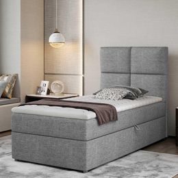 Pharao24.de Einzelbett Boxbett in Grau Liegefl&auml;che 90x200 cm