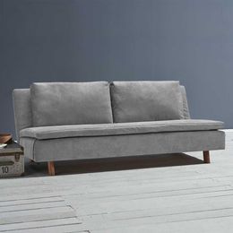 Pharao24.de Ausklappbares Sofa grau aus Microvelour modernem Design