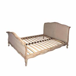 Pharao24.de Vintage Bett in Creme Wei&szlig; Eiche antik mit Lattenrost
