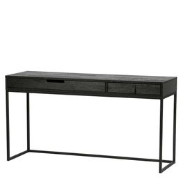 Pharao24.de Designschreibtisch in Schwarz Eschenholz und Metall