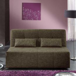 Pharao24.de Modernes Faltsofa in Braun meliert Bettkasten
