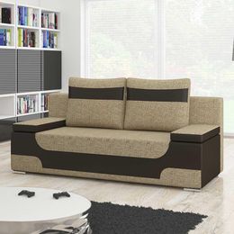 Pharao24.de Zweisitzer Sofa Sofa in Beige und Braun