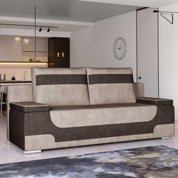 Pharao24.de Couch Sofa in Braun und Beige