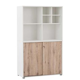 Pharao24.de Moderner B&uuml;roschrank in Wildeichefarben & Wei&szlig; Made in Germany