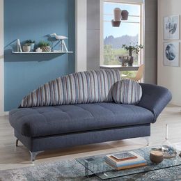 Pharao24.de Klappcouch in Blau und Braun gestreift Made in Germany