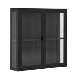 Pharao24.de H&auml;ngevitrine Vitrine mit Glast&uuml;ren in Schwarz