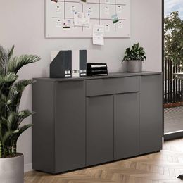 Pharao24.de Sideboard Kommode in Dunkelgrau mit einer Schublade
