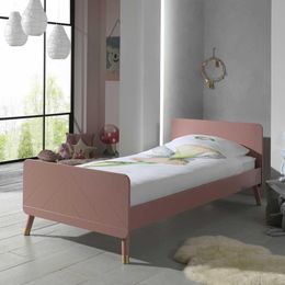 Pharao24.de M&auml;dchenbett in Rosa und Goldfarben 90x200 cm