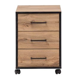 Pharao24.de Schreibtischrollcontainer mit drei Schubladen 57 cm hoch