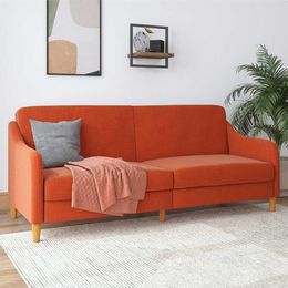 Pharao24.de Schlafcouch Orange modern mit R&uuml;cken Klappmechanik 195 cm breit