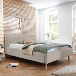 Pharao24.de Polster Doppelbett in Beige 160x200 cm 180x200 cm