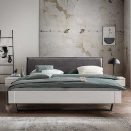 Pharao24.de Bett Kufenbett aus Kiefer Massivholz und Metall