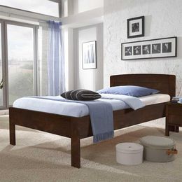 Pharao24.de Komfortbett in Braun Buche Massivholz