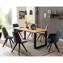 Pharao24.de Esszimmereinrichtung mit sechs Sitzpl&auml;tzen modernem Design (siebenteilig)