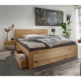 Pharao24.de Schubkastenbett inklusive zwei Nachtkommoden 45 cm Einstiegsh&ouml;he (dreiteilig)