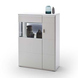 Pharao24.de Highboard in Weiß und Anthrazit 90 cm breit
