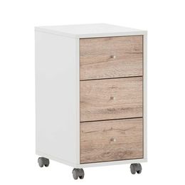 Pharao24.de Schreibtisch Rollcontainer mit drei Schubladen 60 cm hoch