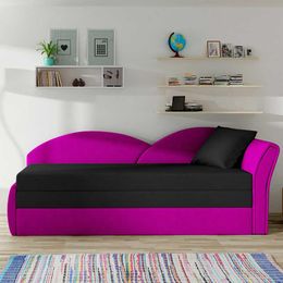 Pharao24.de Schlafsofa Liegesofa in Magenta und Schwarz
