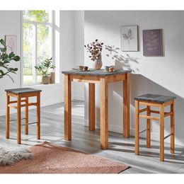 Pharao24.de Dreiteiliges Bartisch Set aus Kiefer Massivholz Landhausstil (dreiteilig)