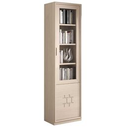 Pharao24.de Schrank Vitrine in Esche hell furniert 225 cm hoch