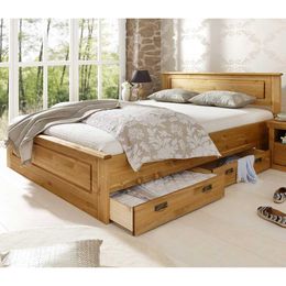 Pharao24.de Massivholzbett Kiefer 40 cm Einstiegsh&ouml;he Landhausstil