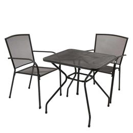 Pharao24.de Gartensitzgruppen in Anthrazit Aluminium und Stahl (dreiteilig)