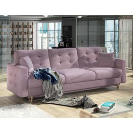 Pharao24.de Schlafsofa Sofa in Altrosa aus Samt