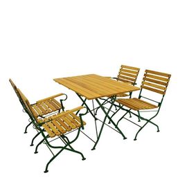 Pharao24.de Sitzgruppe f&uuml;r 5 Personen Biergarten aus Robinie Stahl (f&uuml;nfteilig)