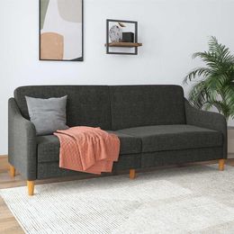 Pharao24.de Schlafsofa mit Klappmechanik in Grau Webstoff 42 cm Sitzh&ouml;he