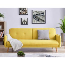 Pharao24.de Schlafsofa in Gelb R&uuml;cken Klappmechanik