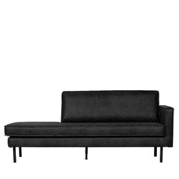 Pharao24.de Dreier Sofa in Schwarz Recyclingleder Retrostil