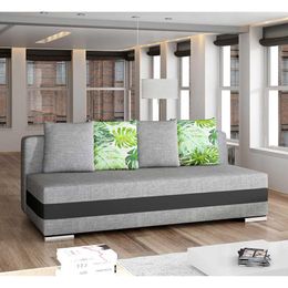 Pharao24.de Sofa Dreisitzer Sofa aus Webstoff und Kunstleder