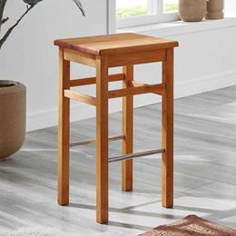 Pharao24.de Barhocker 75 cm hoch aus Kiefer Massivholz Landhausstil