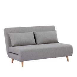 Pharao24.de Funktionssofa Zweisitzer Sofa aus Webstoff mit Fu&szlig;gestell aus Holz